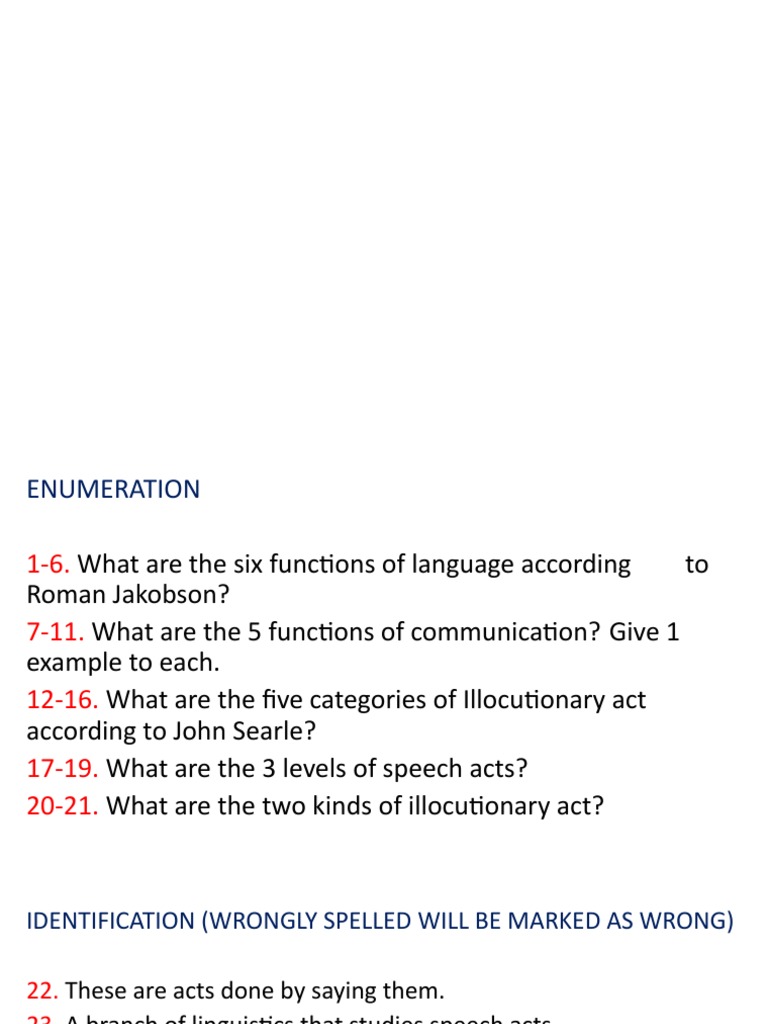 Speech Acts Quiz | PDF