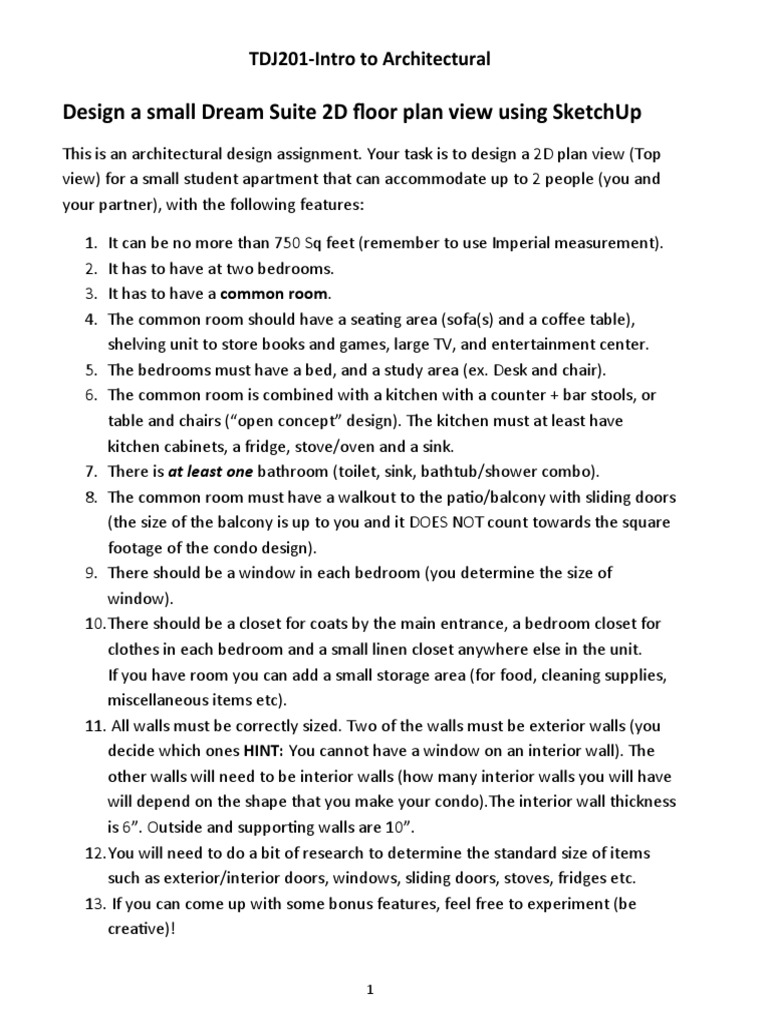 Design A Dream Suite Assignment AC | PDF | Room | Kitchen