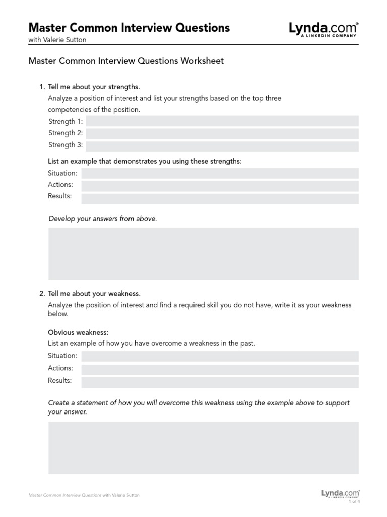 Common Questions Worksheet PDF | PDF | Narrative | Goal