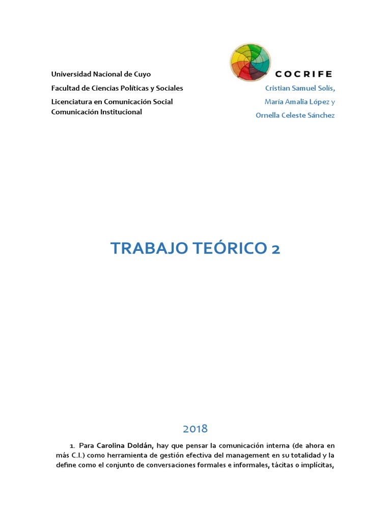 Caratula TP 2 | PDF | Comportamiento | Comunicación