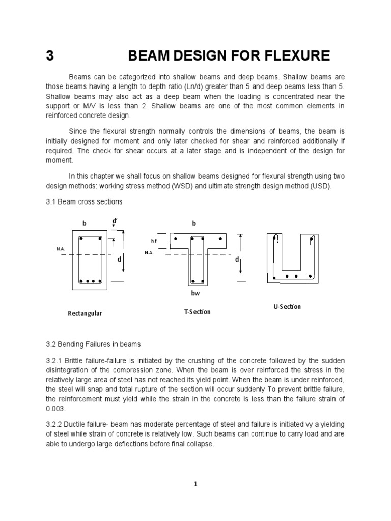 Beam Design for Flexure | PDF | Bending | Beam (Structure)