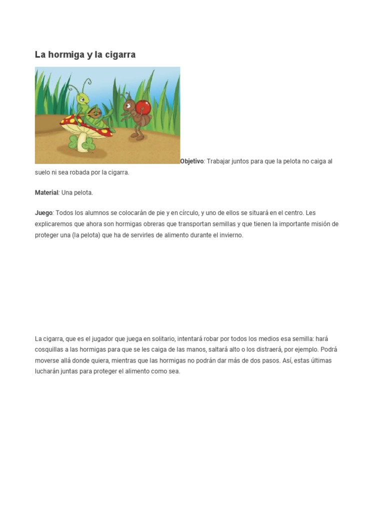 La Hormiga y La Cigarra | PDF