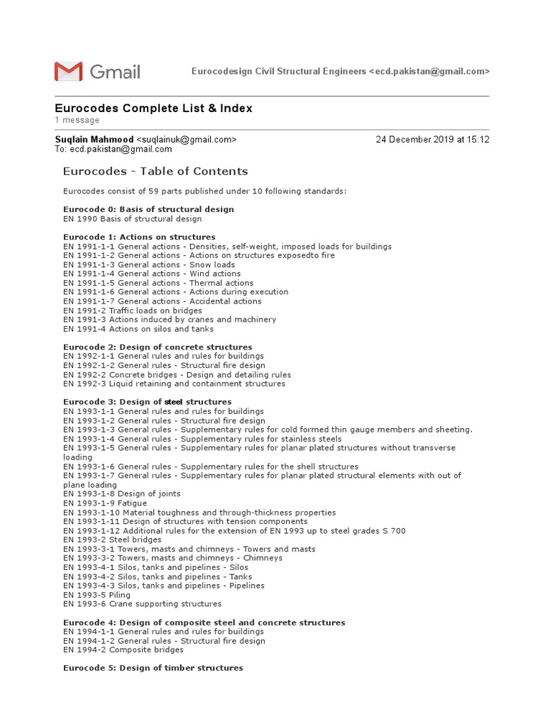 Eurocodes - Complete List and Index | PDF | Building Materials ...