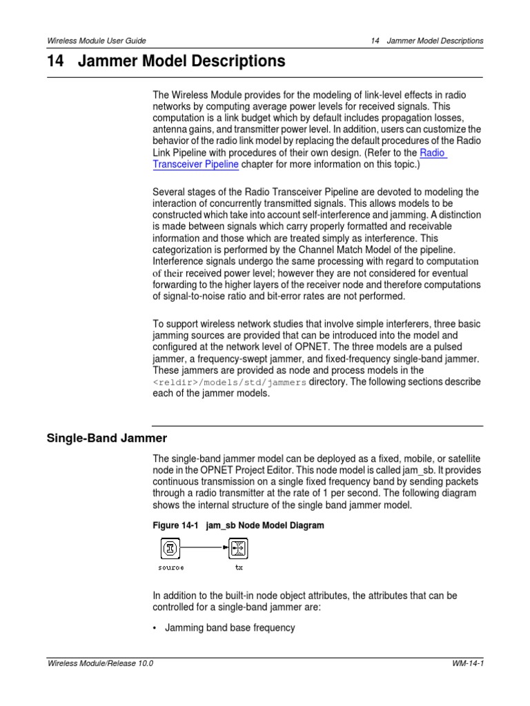 14 Jammer Model Descriptions: Tation of Their | PDF | Transmitter | Radio