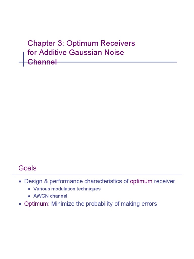 Optimum Receiver Design | PDF | Modulation | Data Transmission