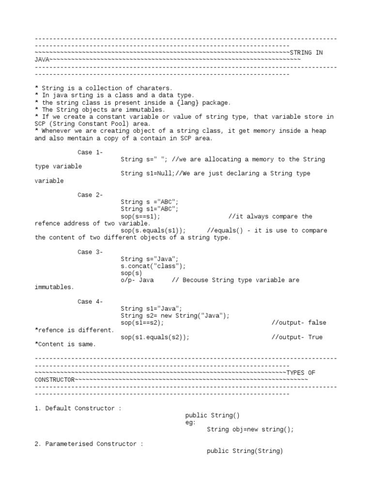 String in Java | PDF | String (Computer Science) | Variable (Computer Science)
