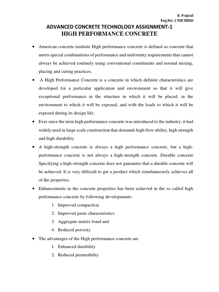Understanding the Properties and Applications of High Performance ...
