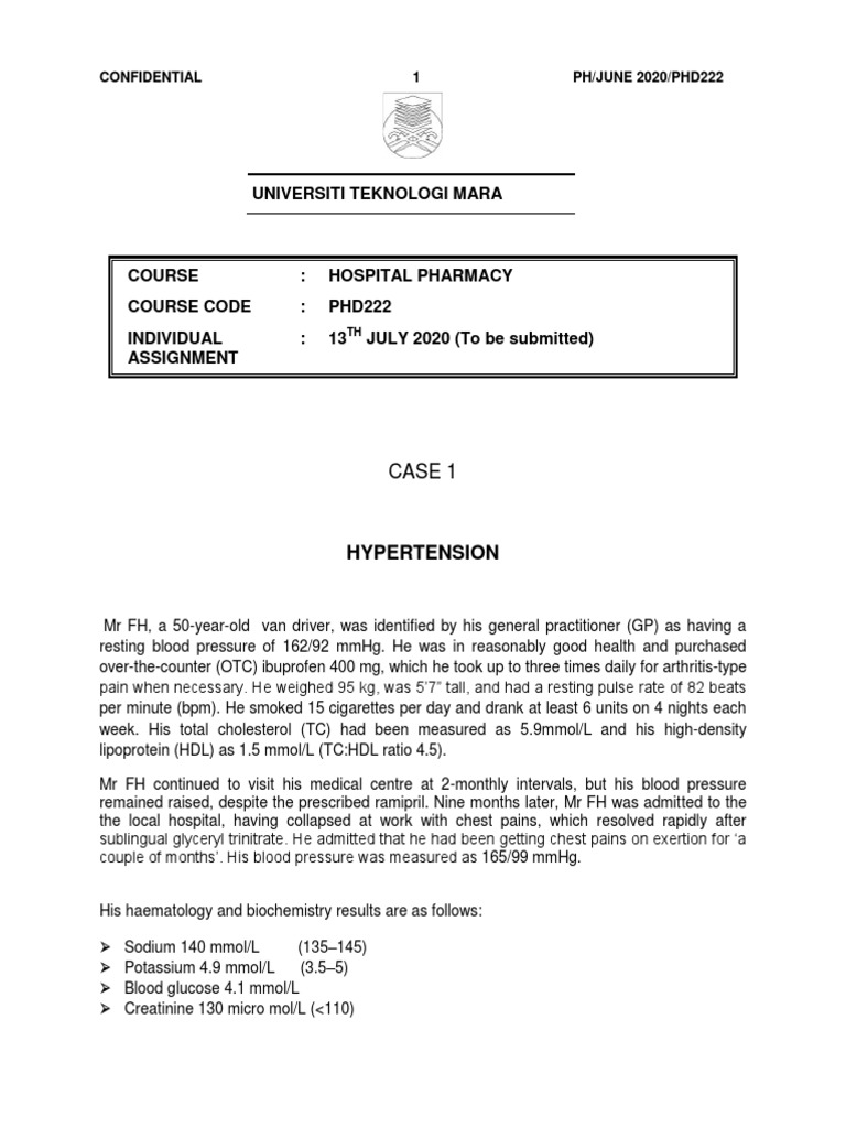 Case Study Hypertension 1 | PDF | Hypertension | Cardiovascular Diseases
