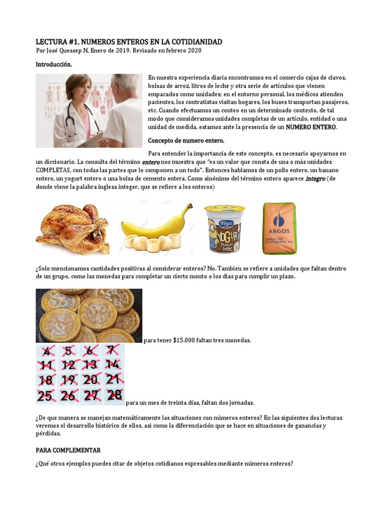 Introduccion A Los Numeros Enteros | PDF | Entero | Science