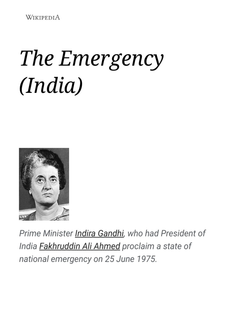 The Emergency (India) | PDF | Politics Of India | Government