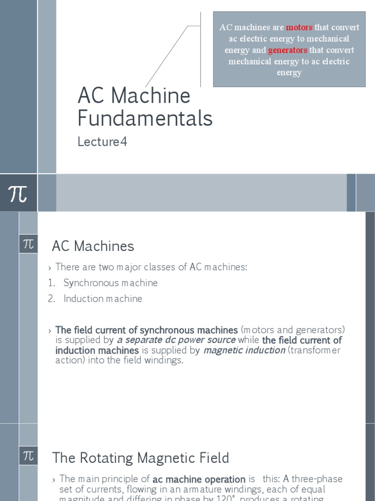 AC Machine Fundamentals | PDF | Electric Motor | Electromagnetic Induction