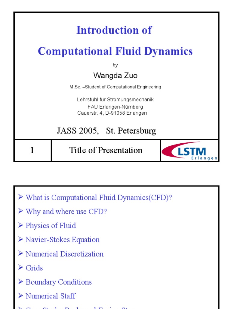 Introduction of Computational Fluid Dynamics: 11 JASS 2005, St ...