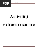 Planificarea Activitatilor Extracurriculare 20232024 | PDF