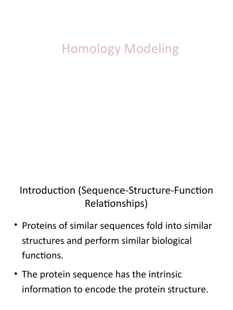 Homology Modeling in Protein Structure | PDF | Biomolecular Structure ...