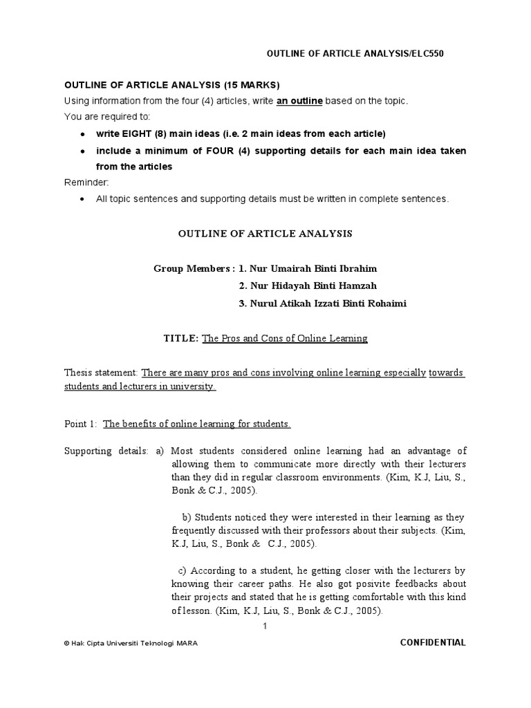 Outline of Article Analysis (15 Marks) | PDF | Educational Technology ...