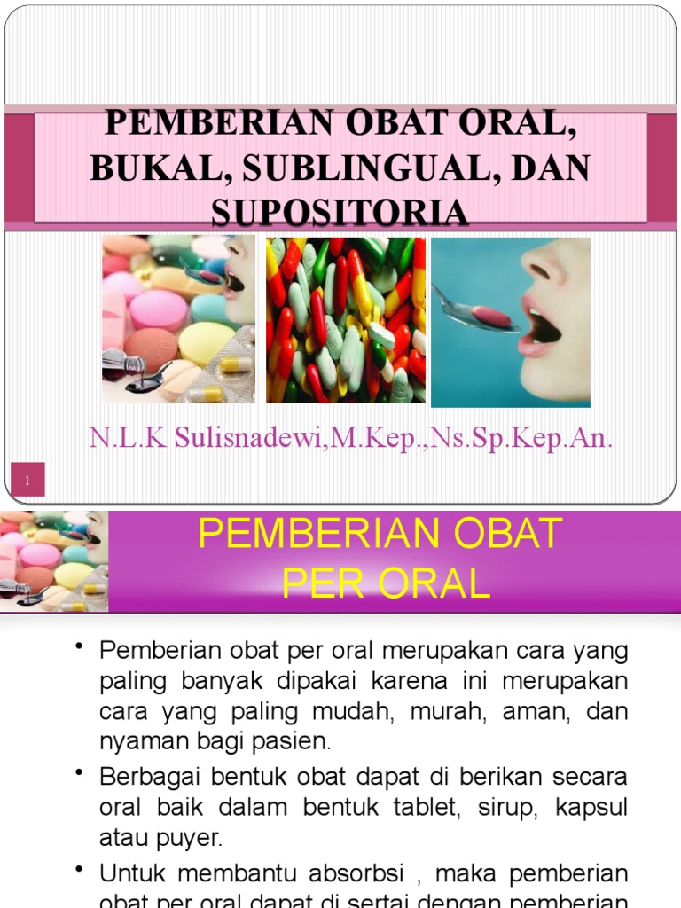 Pemberian Obat Oral, Bukal, Sublingual Dan Supositoria | PDF