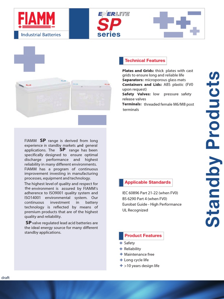 Fiamm Battery - 12 SP 205 | PDF | Vacuum Tube | Electricity