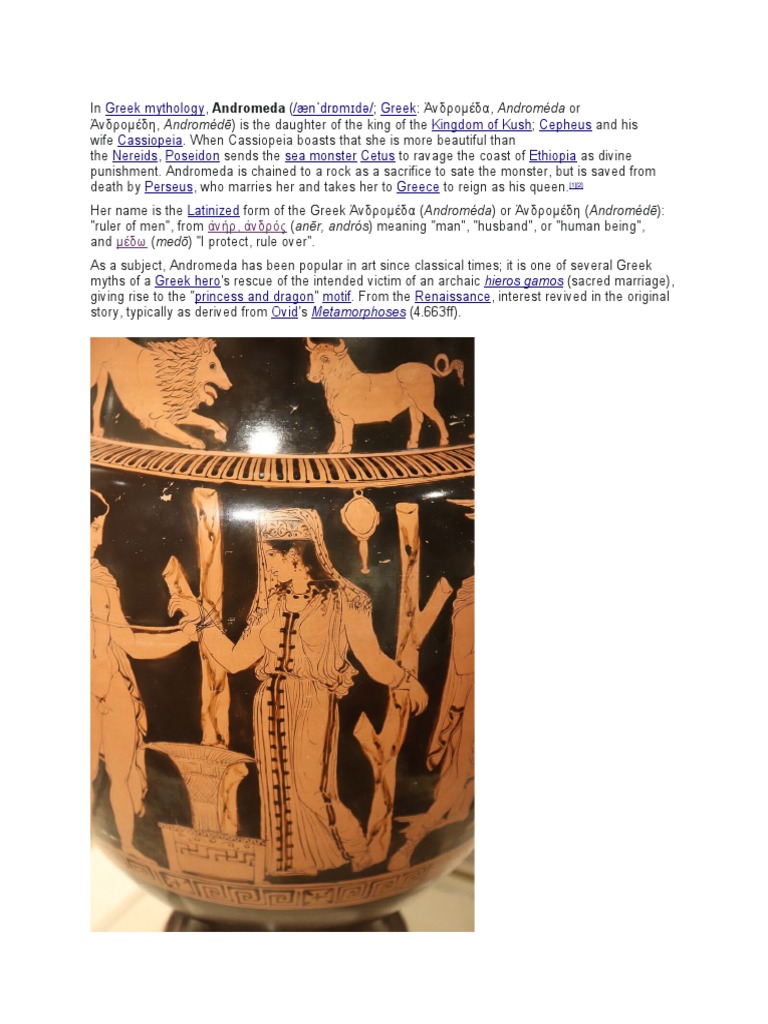 Andromeda Greek Methology | PDF | Mythological Characters | Greek Mythology