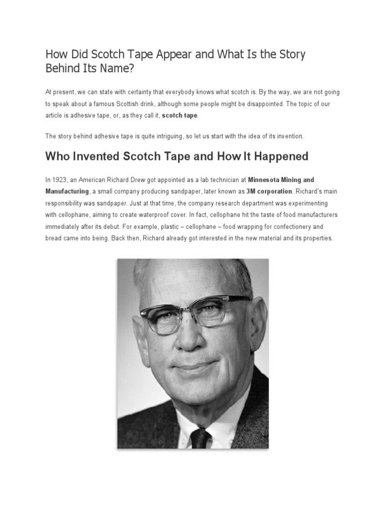 How Did Scotch Tape Appear and What Is The Story Behind Its Name | PDF
