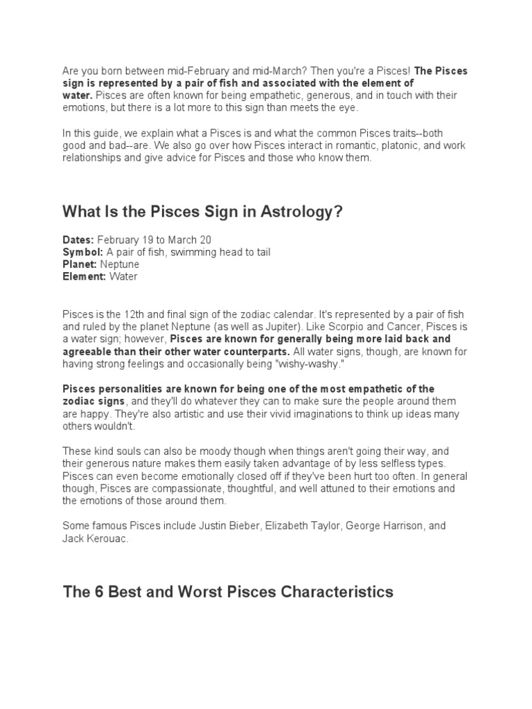 What Is The Pisces Sign in Astrology? | PDF | Planets In Astrology ...
