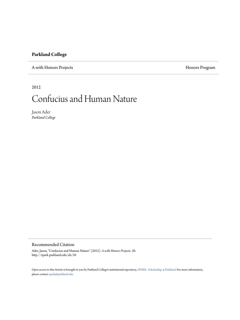 Confucius and Human Nature | PDF | Confucianism | Confucius