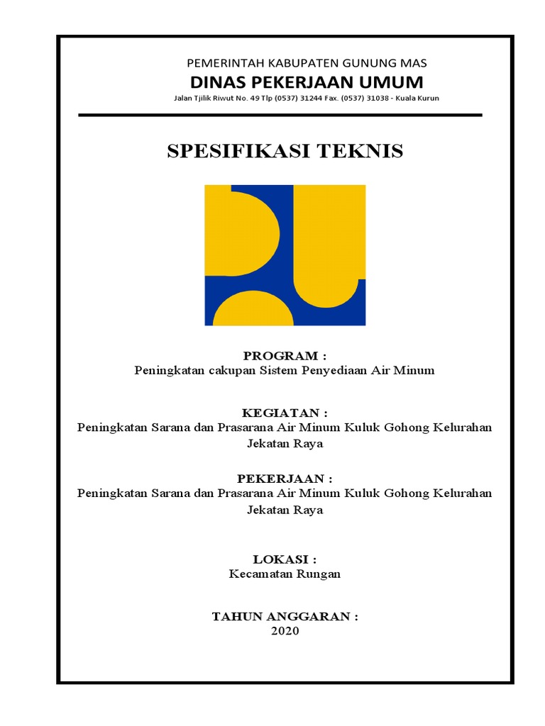 Cover Spesifikasi Teknis | PDF