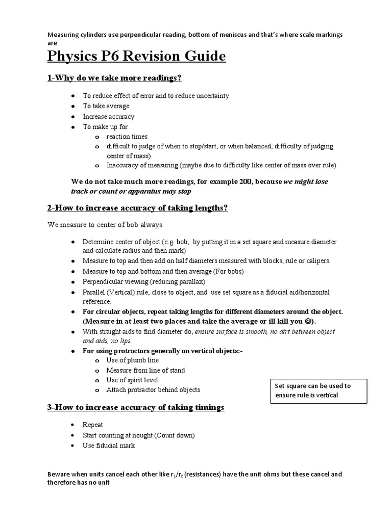 Physics P6 Revision Guide | PDF | Electrical Resistance And Conductance ...