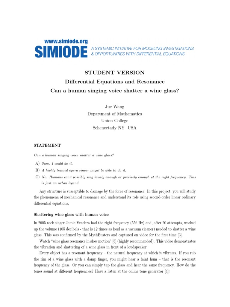 4 055 S ShatterWineGlass StudentVersion | PDF | Resonance | Motion (Physics)