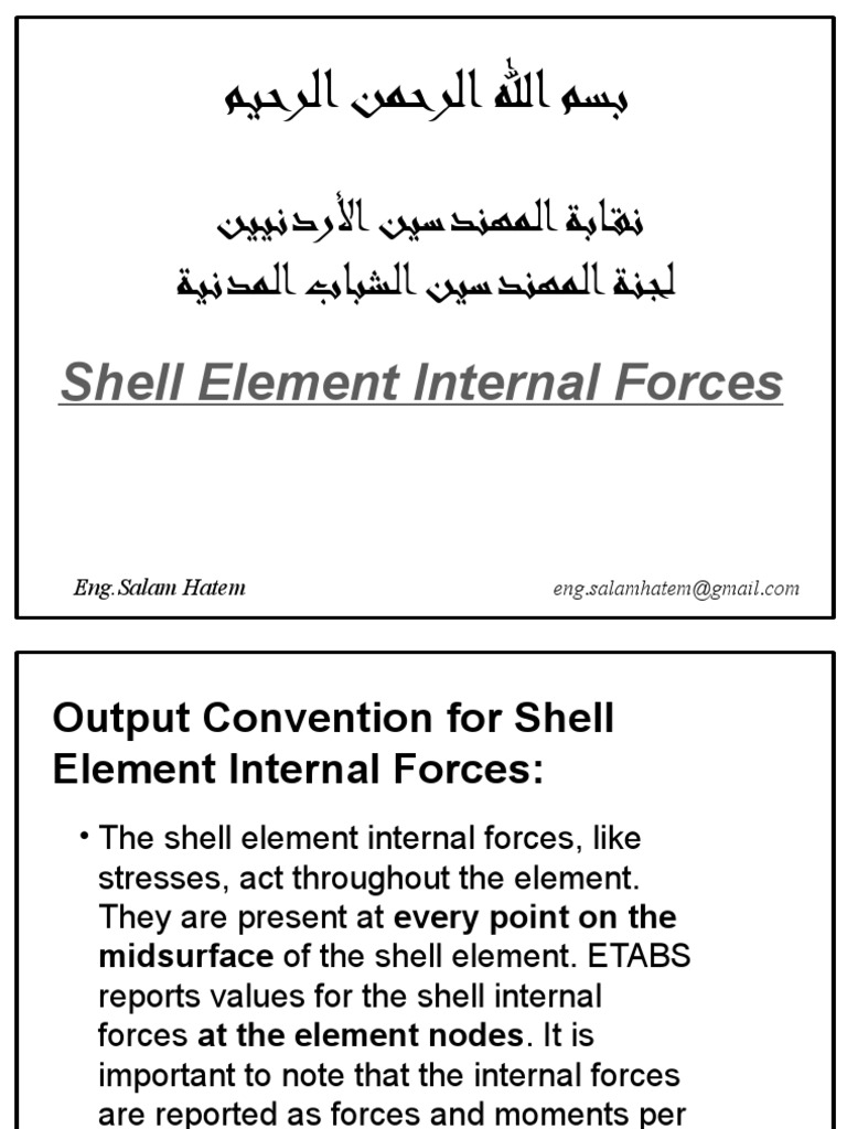 Shell Element Internal Forces - PPT.PPSX | PDF | Bending | Stress ...
