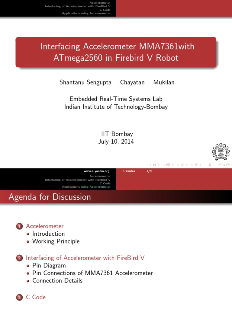 Interfacing Accelerometer Mma7361With Atmega2560 in Firebird V Robot | Download Free PDF ...