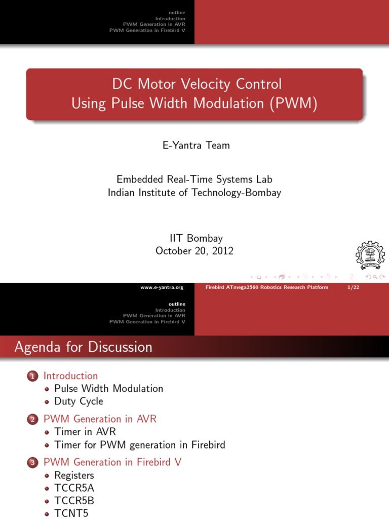 DC Motor Velocity Control Using Pulse Width Modulation (PWM) | PDF ...