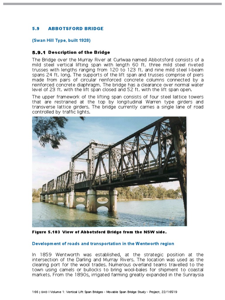 Moveable Span Bridge Study Volume 1 Vert PDF | PDF | Elevator | Bridge