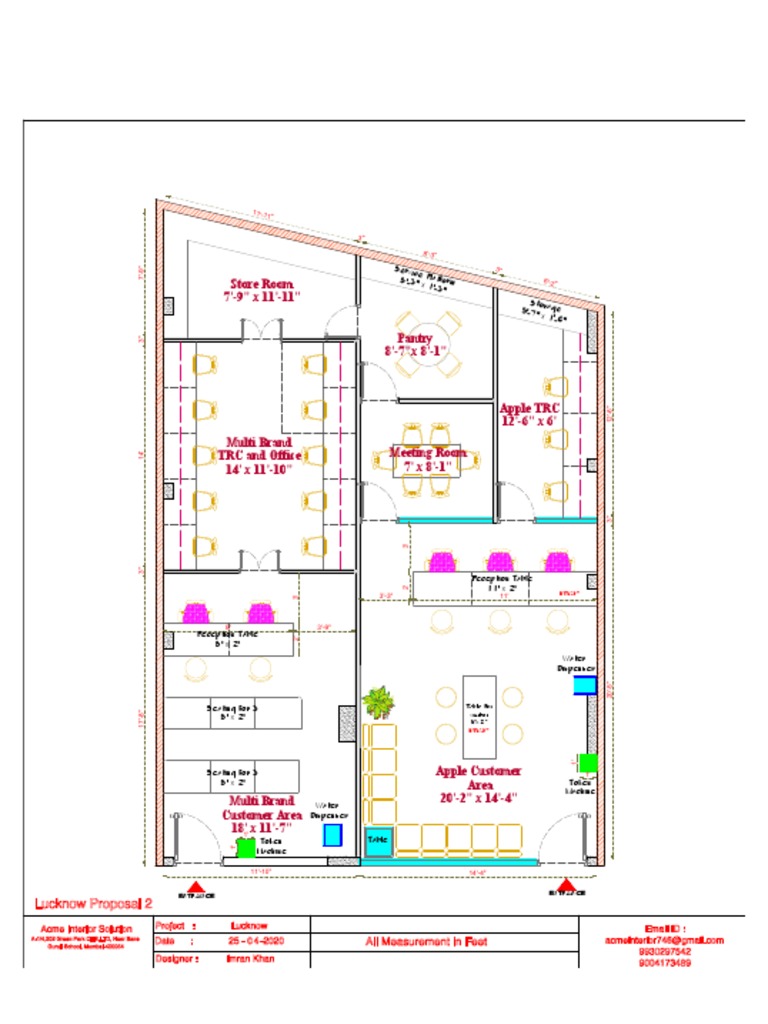 Floor Plan for a Multi-Brand Technology Retail Store Showing Various ...