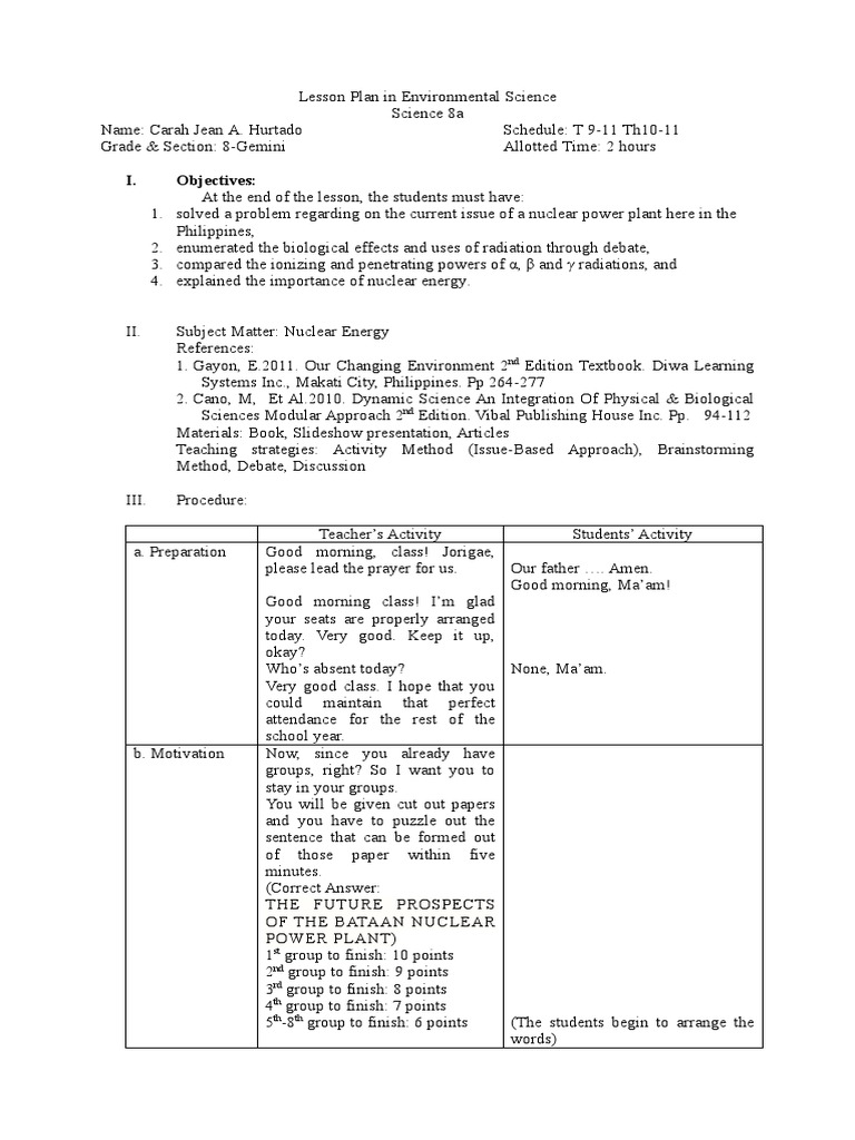 Lesson Plan 3 | PDF | Radioactive Decay | Ionizing Radiation