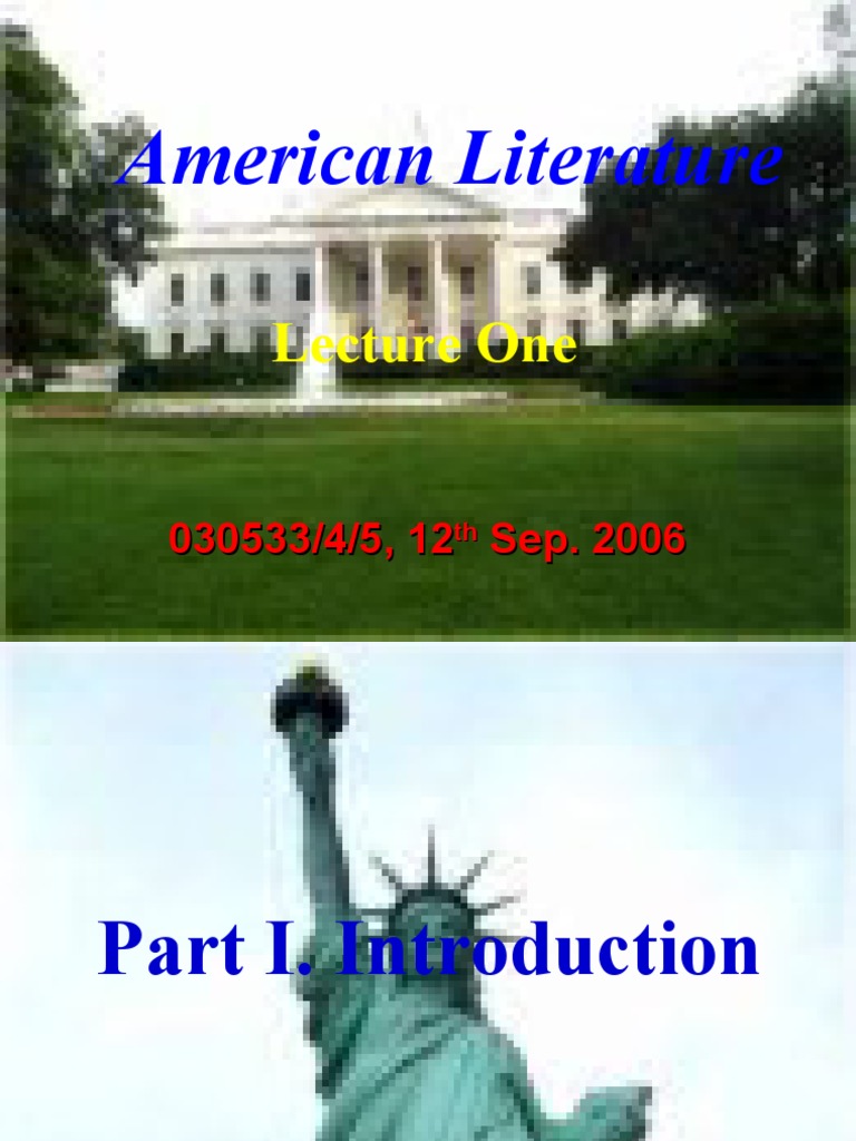 American Literature: Lecture One | PDF | American Literature | Poetry
