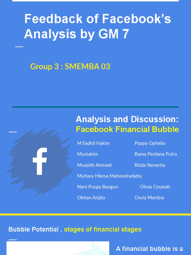 Feedback of Facebook's Analysis by GM 7 | PDF | Economic Bubble | Stocks