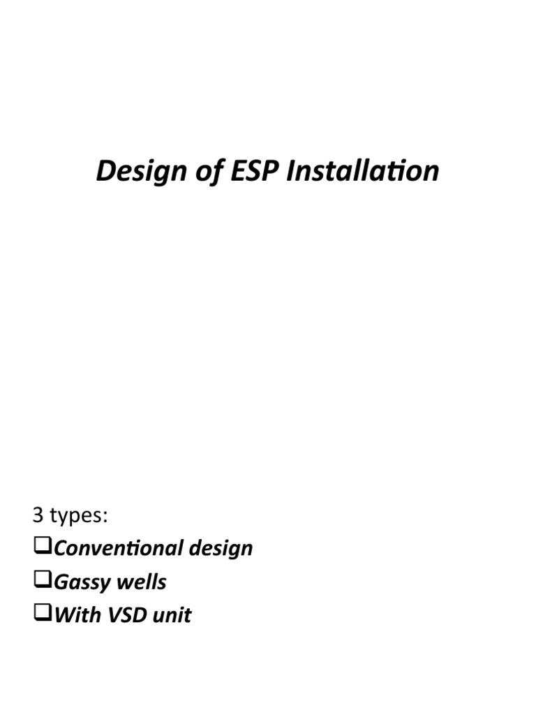 Design of ESP Installation | PDF | Pump | Pressure