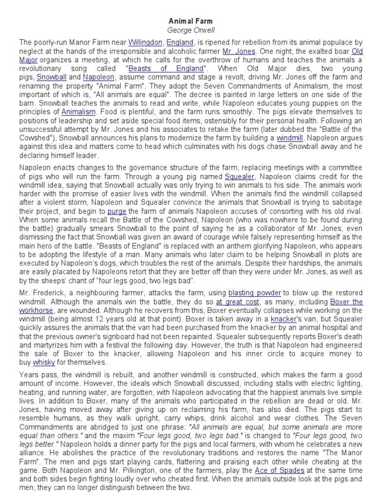 Willingdon England Mr. Jones Old Major Beasts of England Snowball ...