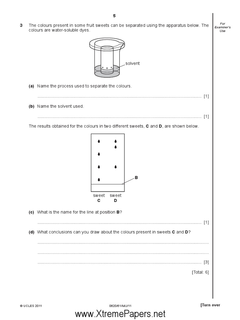 Chromatography Exp - 0620 - s11 - QP - 61 | PDF