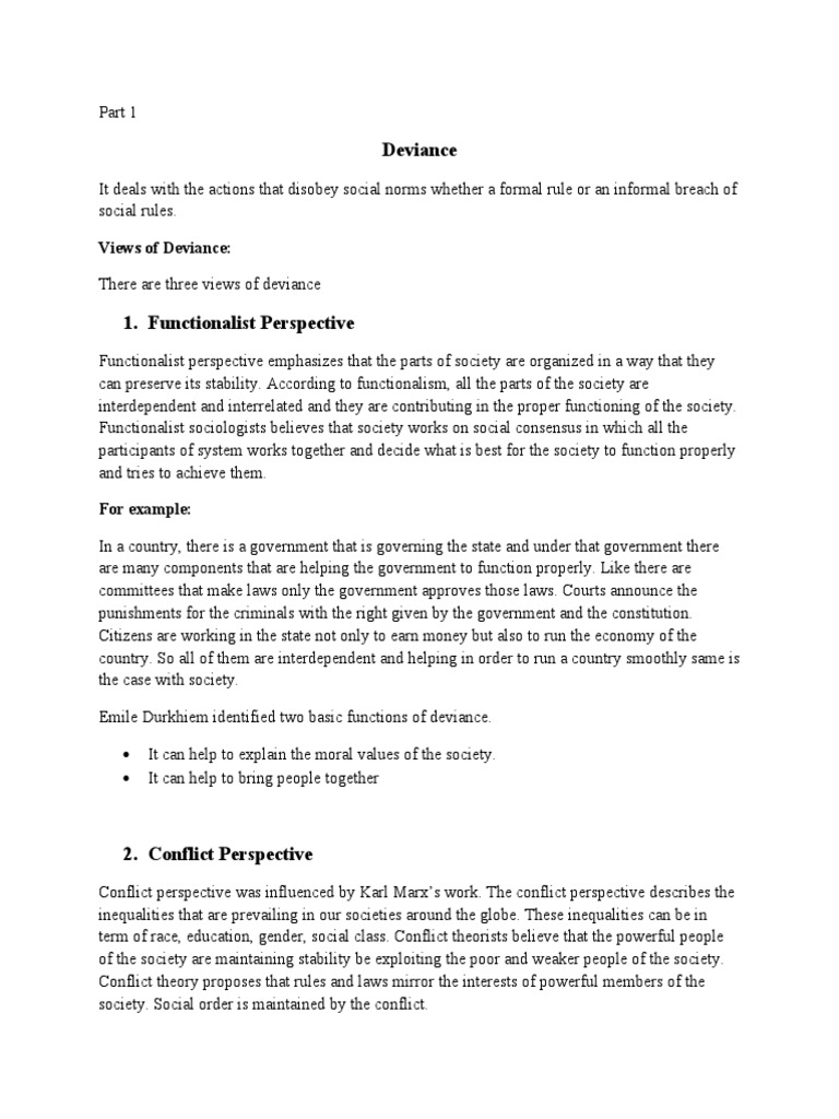 Views of Deviance | PDF | Deviance (Sociology) | Sociological Theories