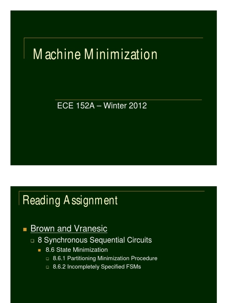 L12 - Machine Minimization | PDF | Theoretical Computer Science | Applied Mathematics
