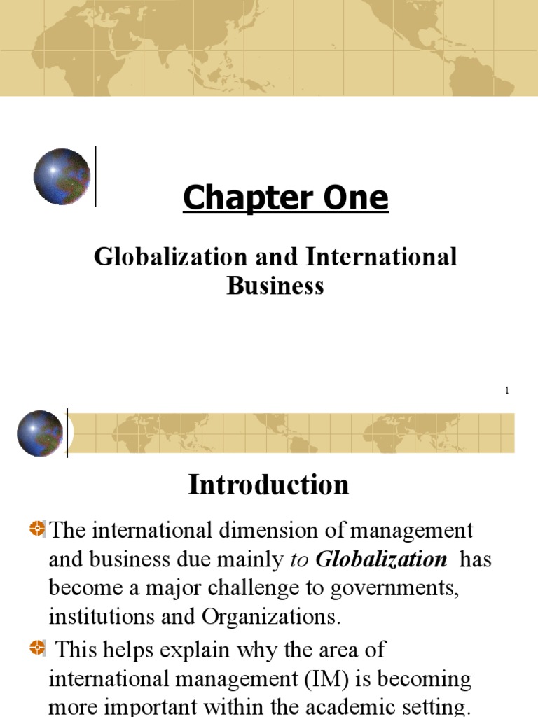 Chapter One: Globalization and International Business | PDF | Exports ...
