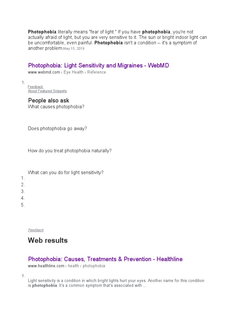 Photophobia | PDF | Psychiatric Diagnosis | Medical Diagnosis