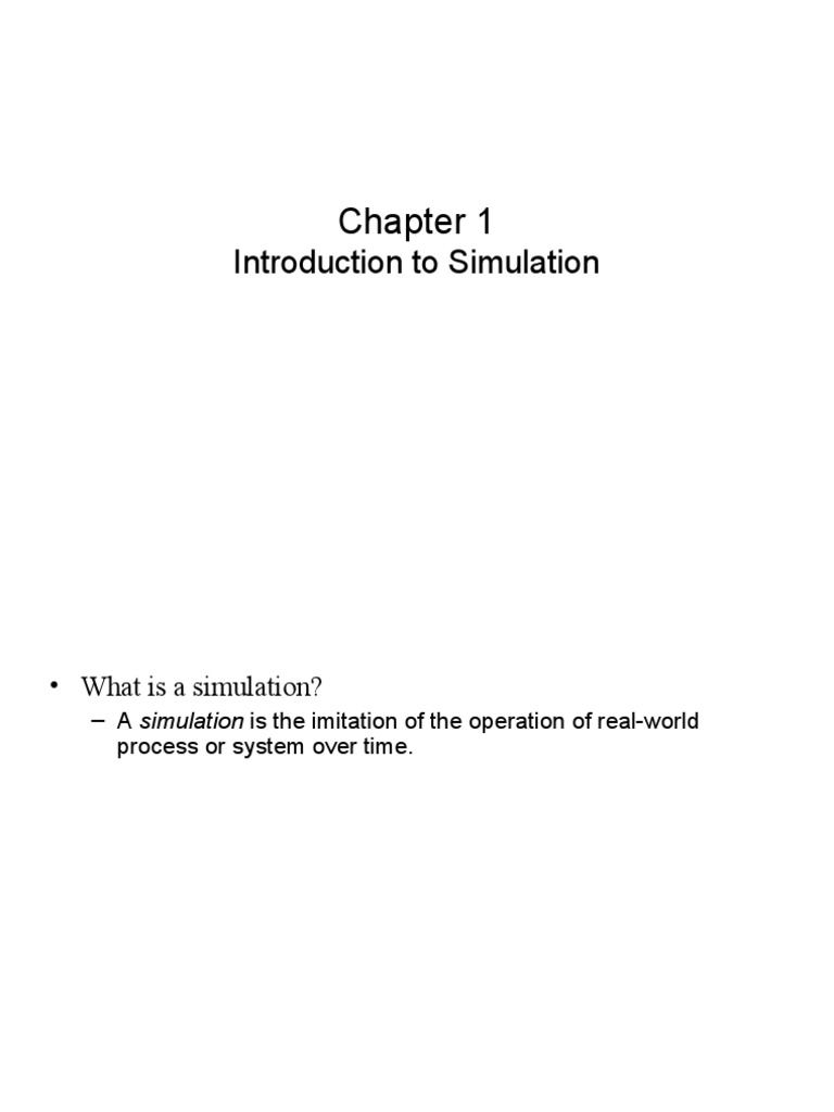 Chapter 1-Intro To Simulation | PDF | Simulation | System