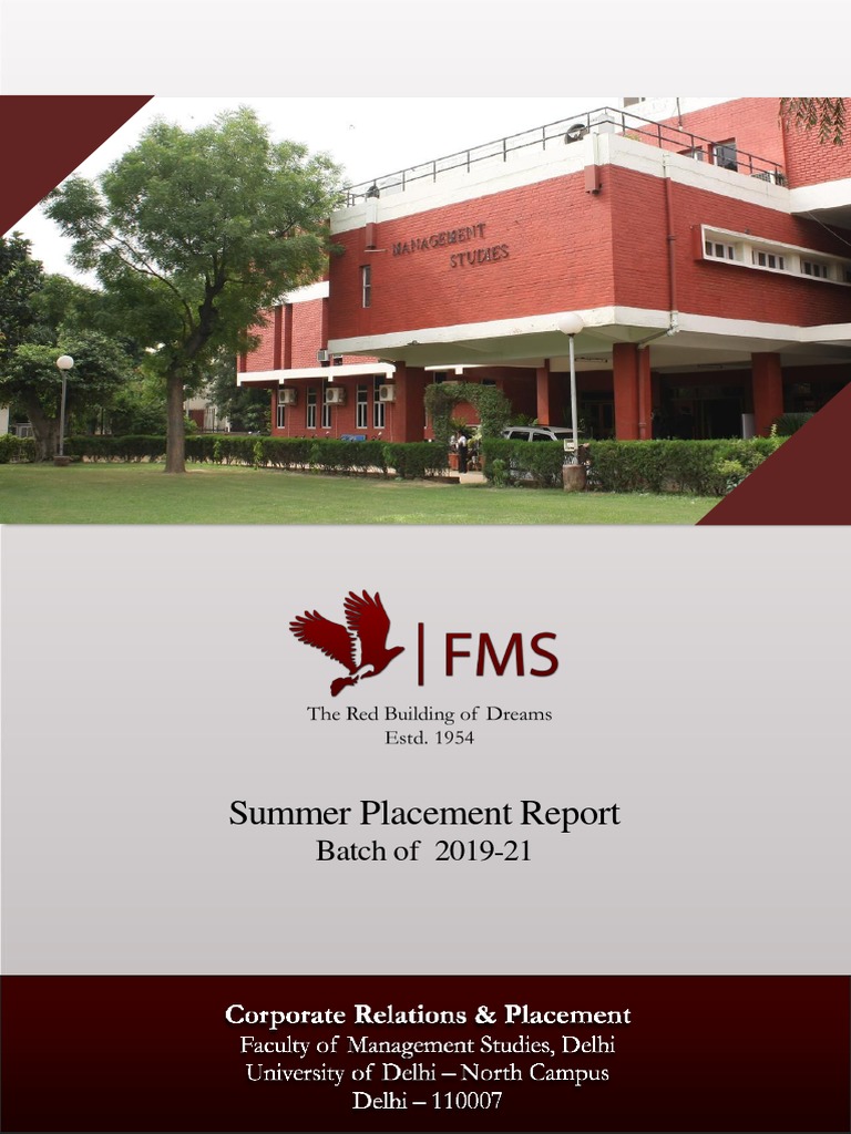 FMS - Summer Placement Report - 2019 | PDF | Companies | Marketing