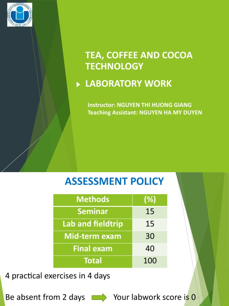 Tea, Coffee and Cocoa Technology Laboratory Work | PDF | Coffee | Taste