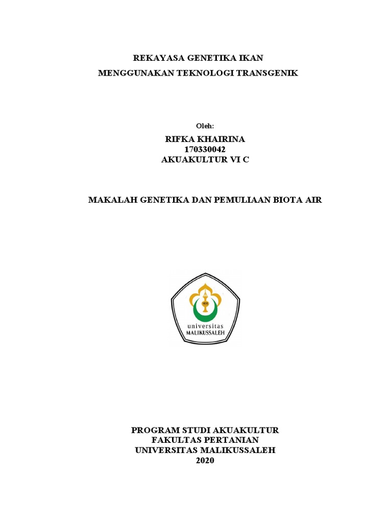 Rekayasa Genetika Ikan Transgenik | PDF | Teknologi & Rekayasa