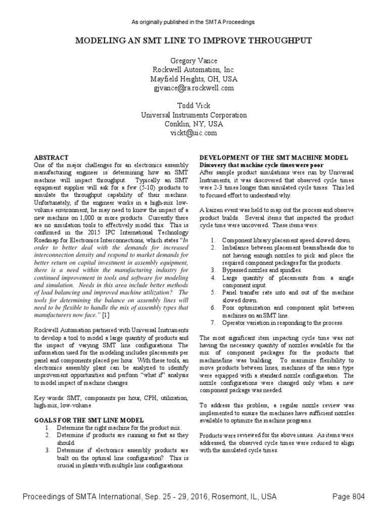SMT Line CPH Calculation and Modeling | PDF | Errors And Residuals ...
