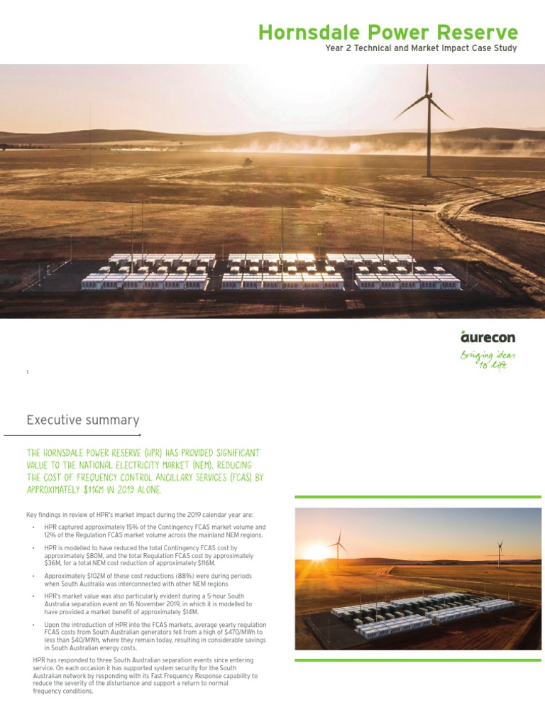 Aurecon Hornsdale Power Reserve Impact Study 2020 PDF | PDF | Electrical Engineering | Electric ...