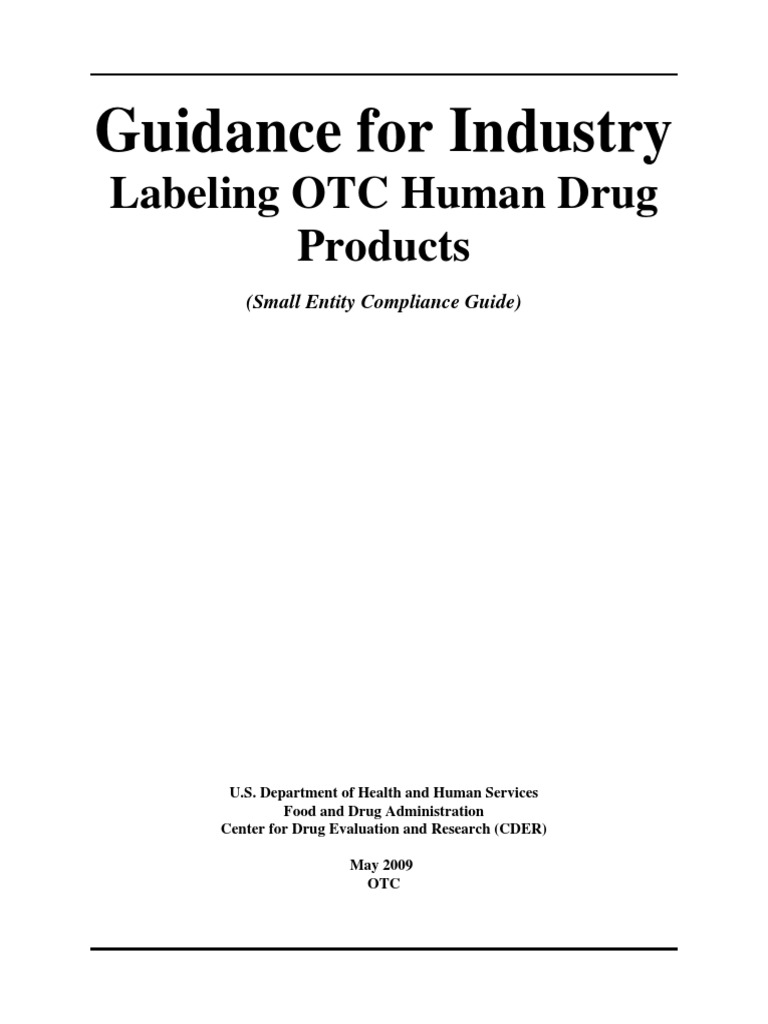 FDA Guidance on OTC Drug Labeling | PDF | Over The Counter Drug | Food ...
